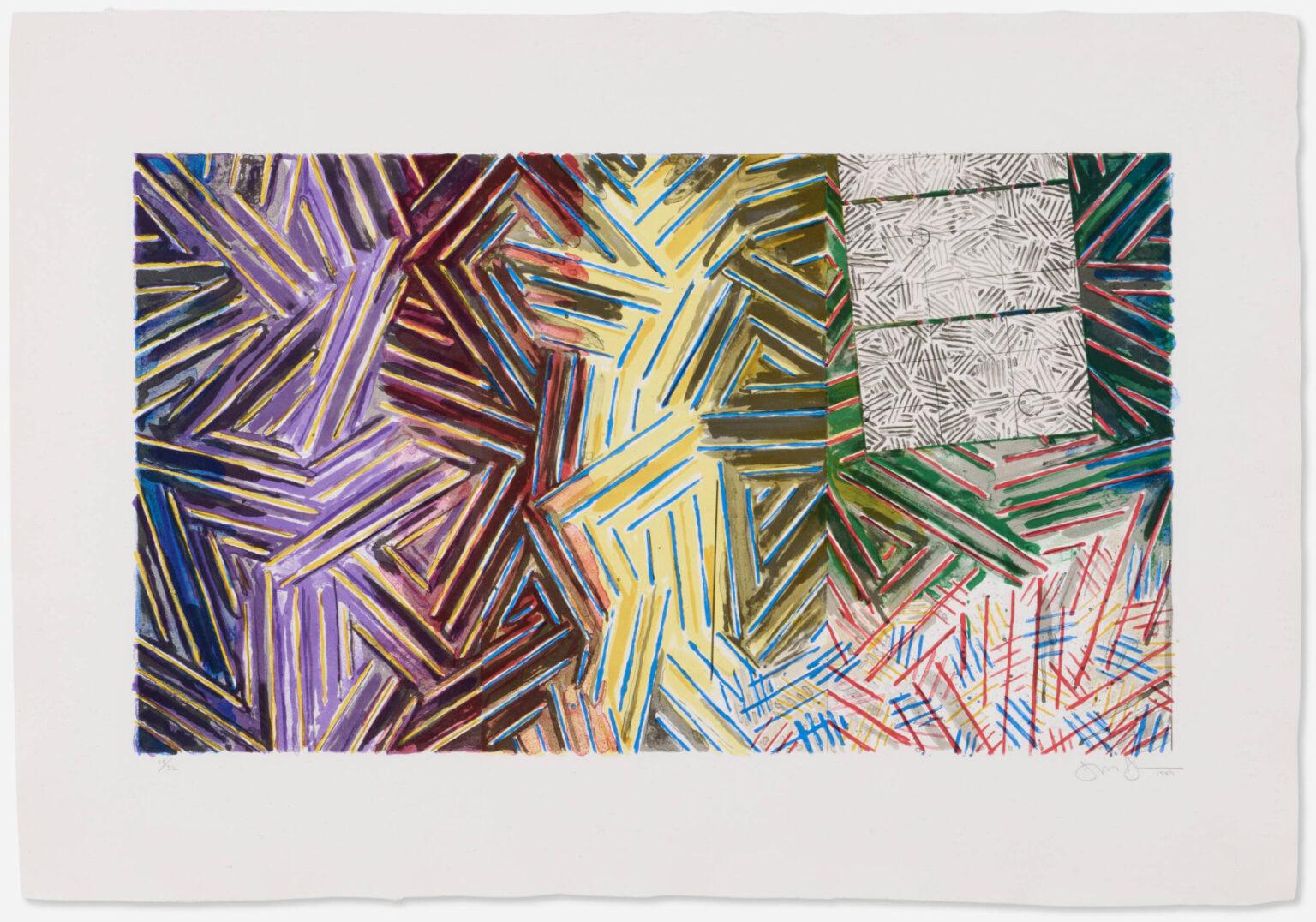 Jasper Johns lithograph: Between the Clock and the Bed - Christopher ...